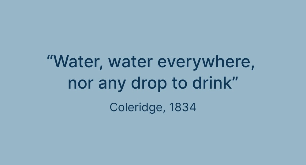 “Water, water everywhere, nor any drop to drink” | UK for Good
